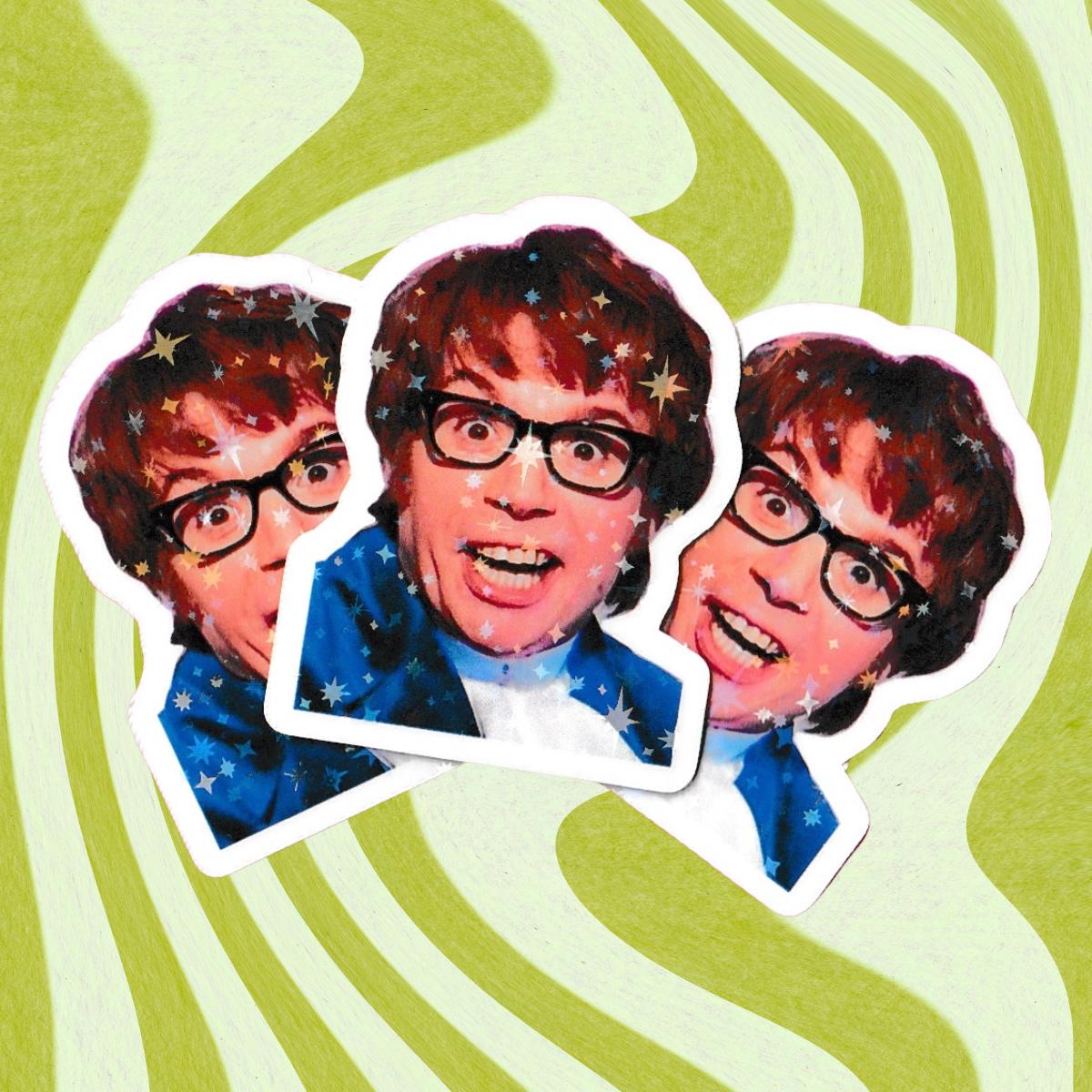 Austin Powers Face Iridescent Vinyl Decal Sticker - Etsy