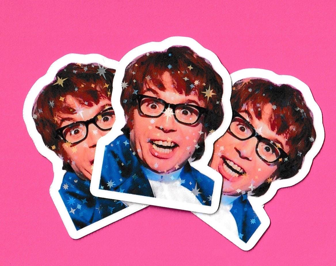 Austin Powers Face Iridescent Vinyl Decal Sticker - Etsy