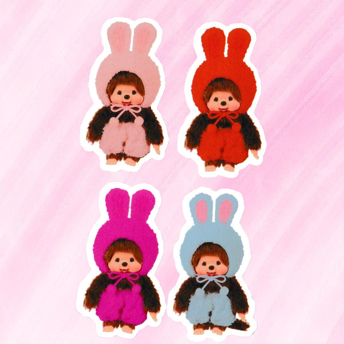 Monchhichi Inspired Vinyl Decal Sticker Bundle of 4 - Etsy
