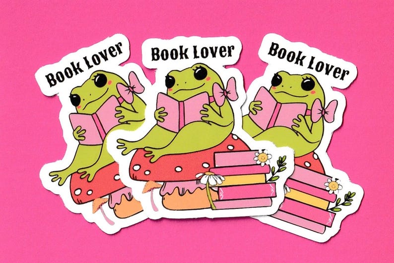 Frog Book Club Vinyl Decal Sticker - Etsy