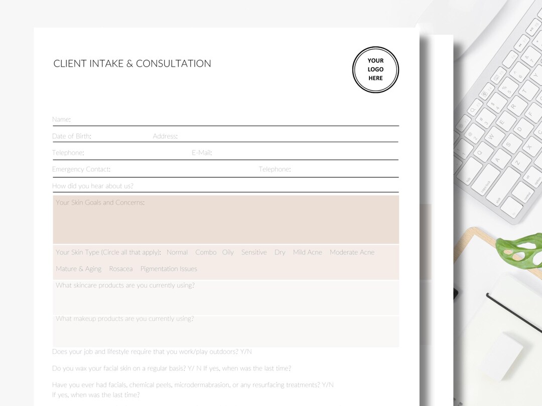 Client Intake & Consultation Form - Etsy