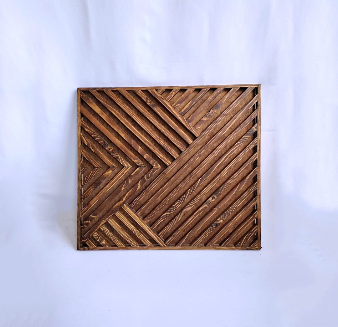 Geometric Wooden Wall Art, Handmade Wooden Artwork, Geometric Design ...