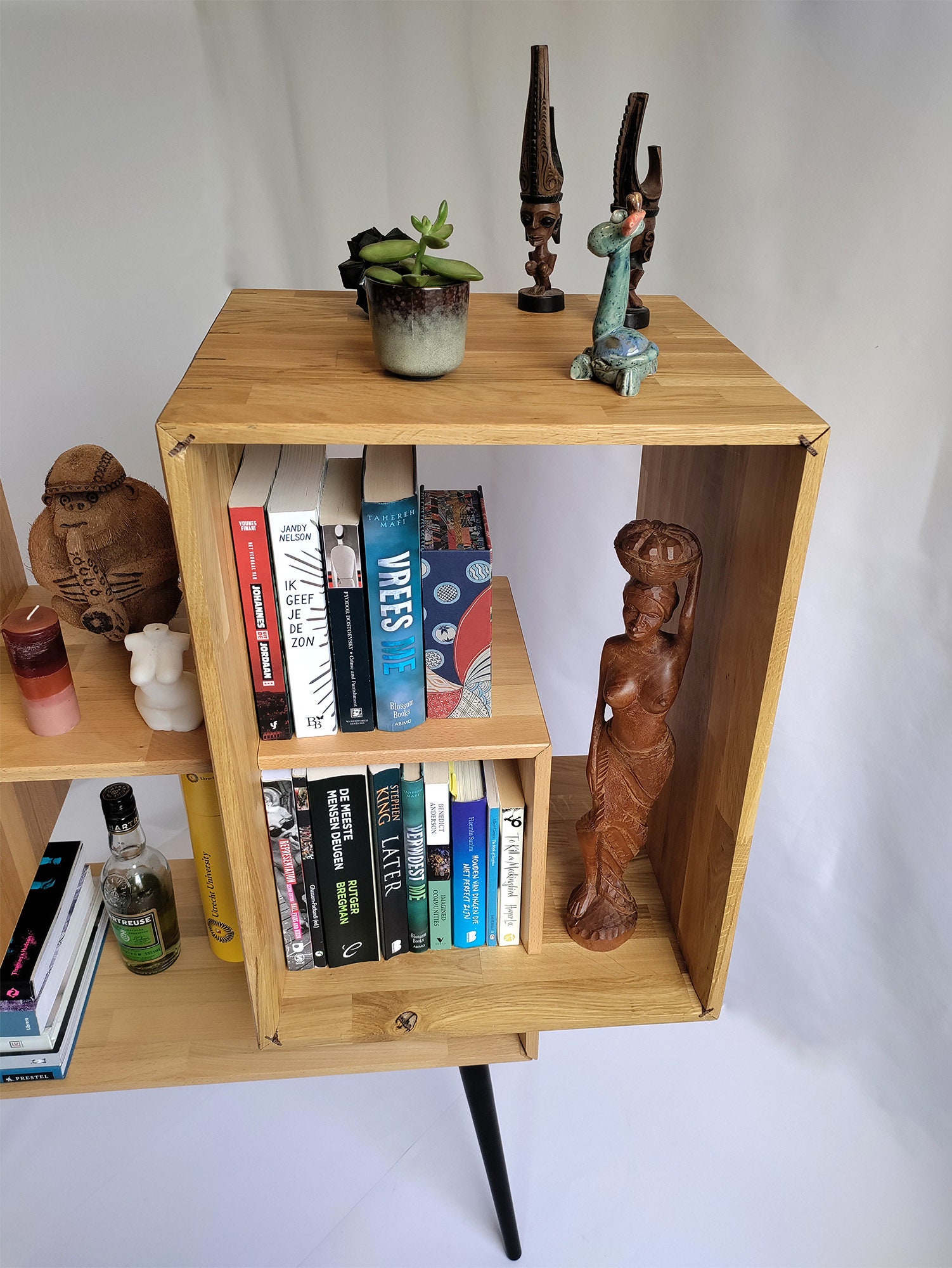 Mid-century Modern Modular Bookcase Handmade From Oak and - Etsy