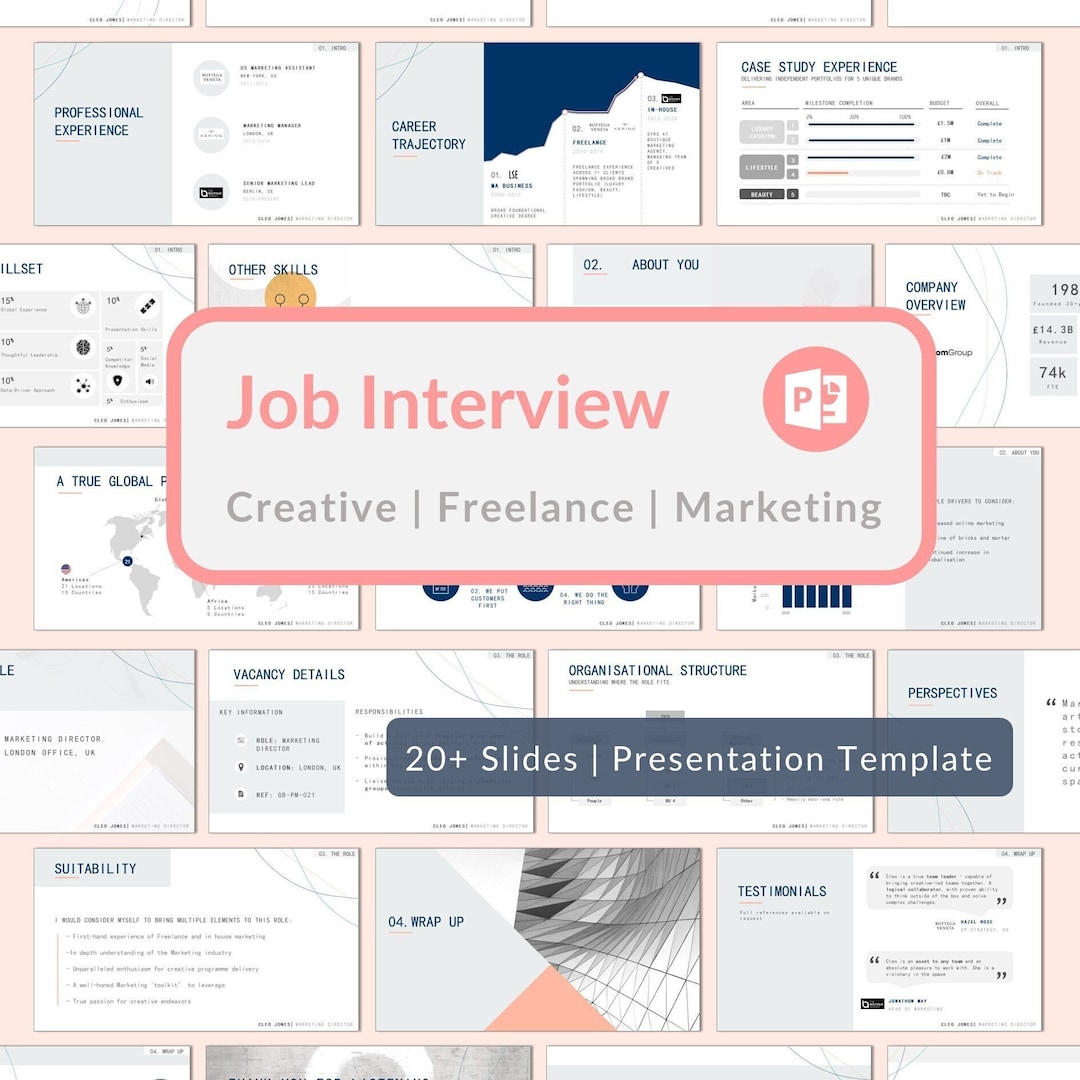 Job Interview Presentation Template Creative Marketing Freelance Design ...