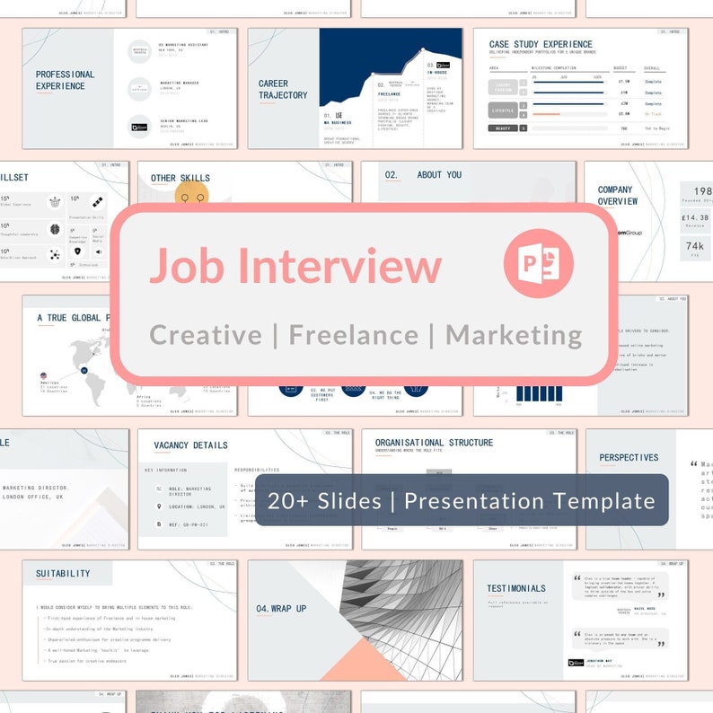 Job Interview Presentation Template Creative Marketing Freelance Design ...