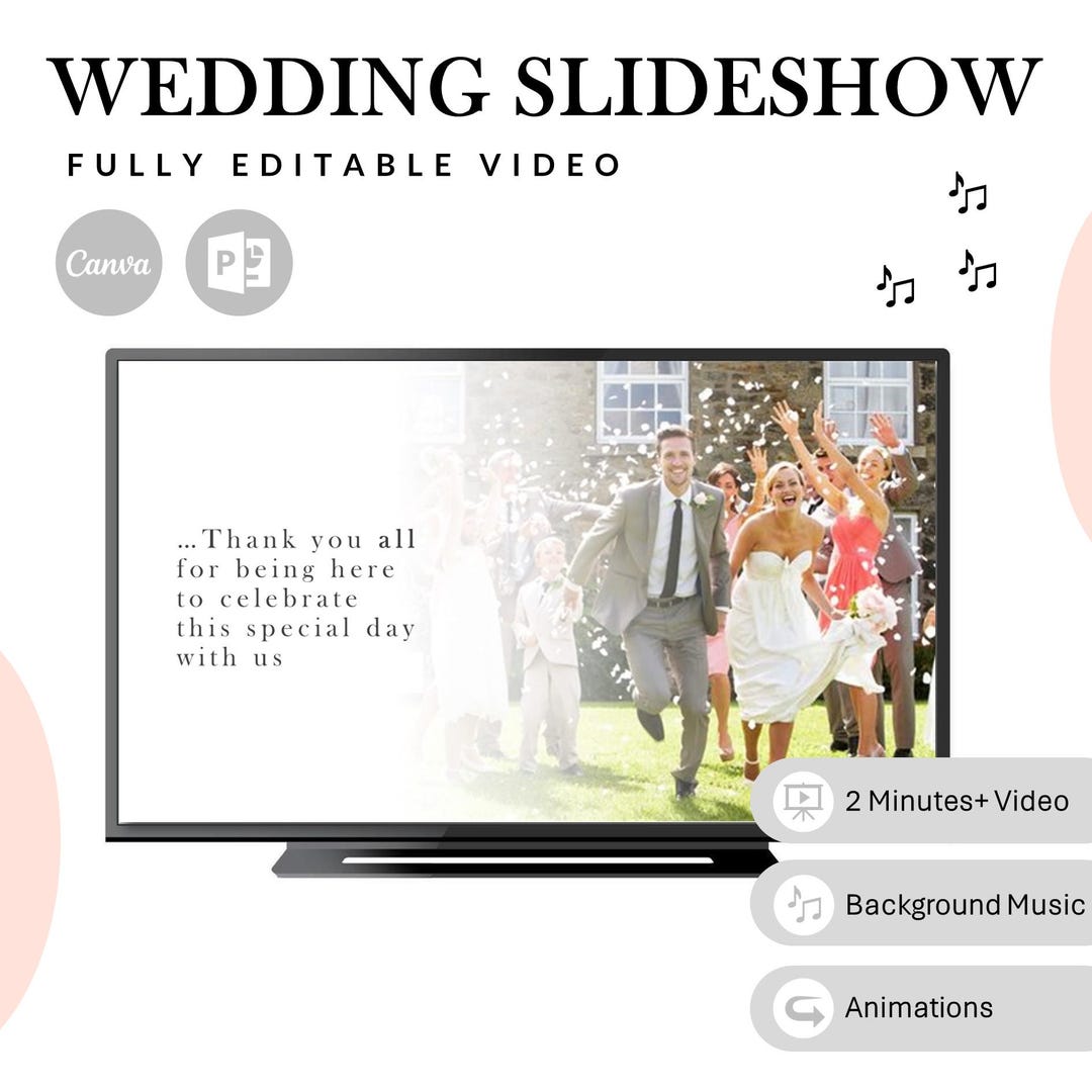 Wedding Day Slideshow Template Wedding Reception Animated Video Canva ...