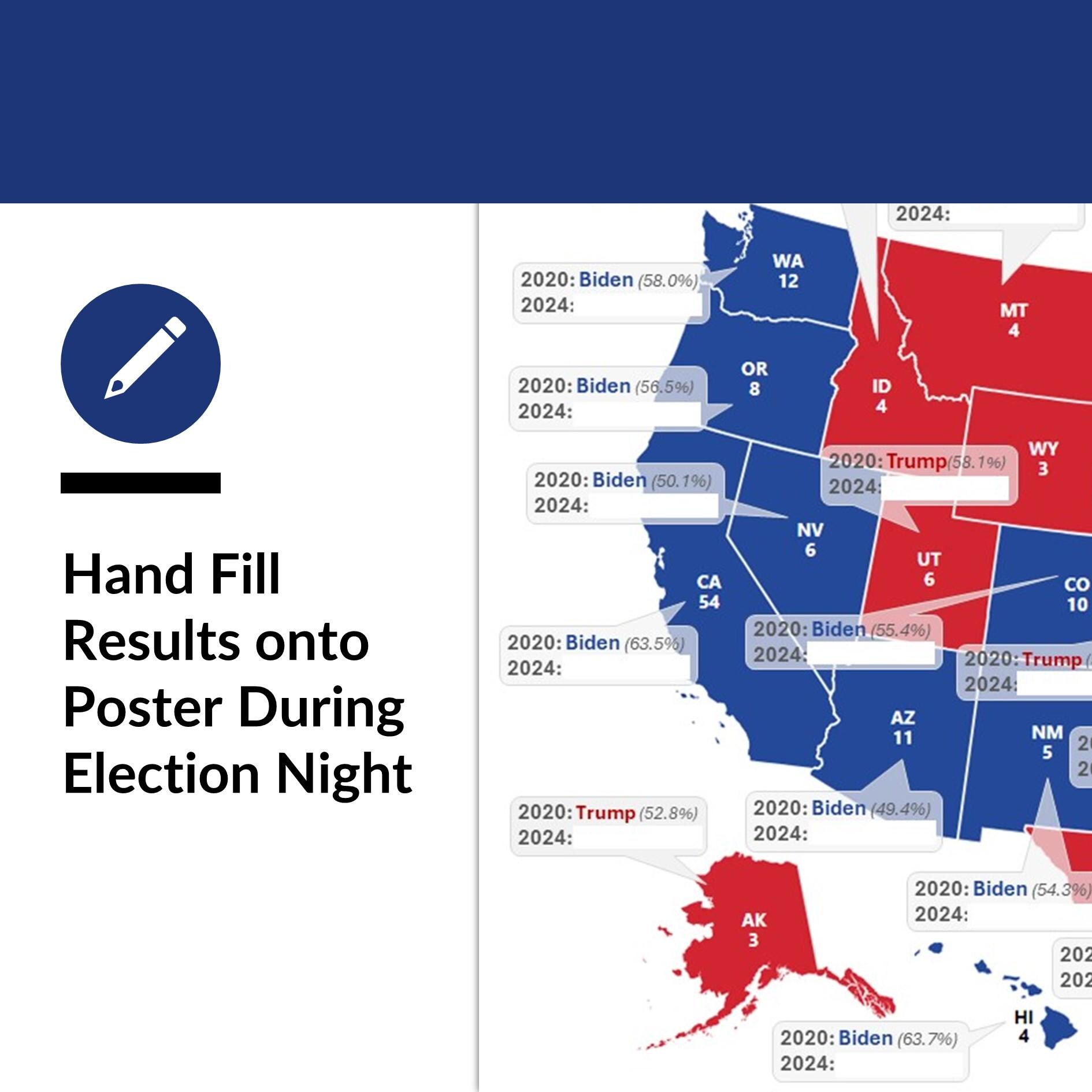 2024 US Election Tracker Wall Chart Presidential Election Vote Tracker ...