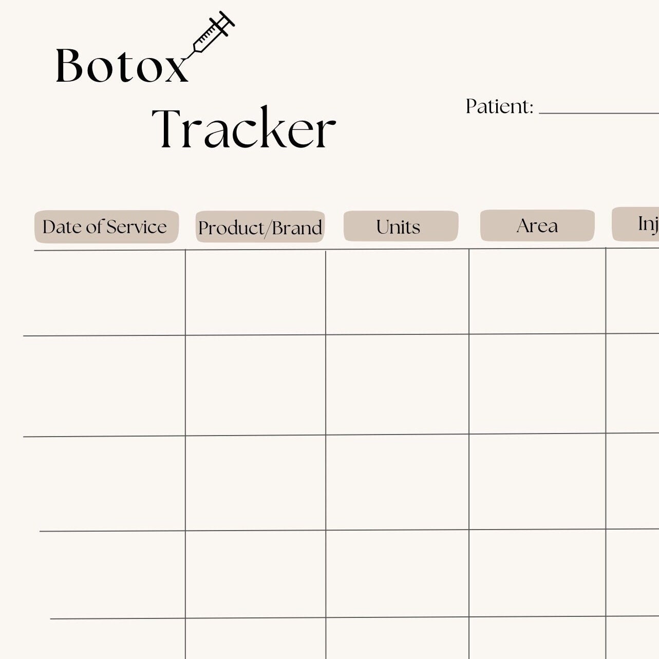 Botox Tracker - Etsy