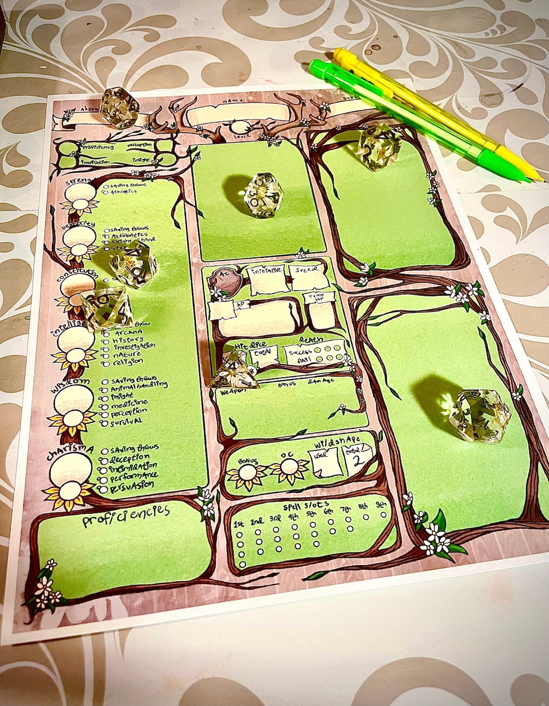 Aesthetic Woodland Character Sheet - Dnd 5e - Etsy