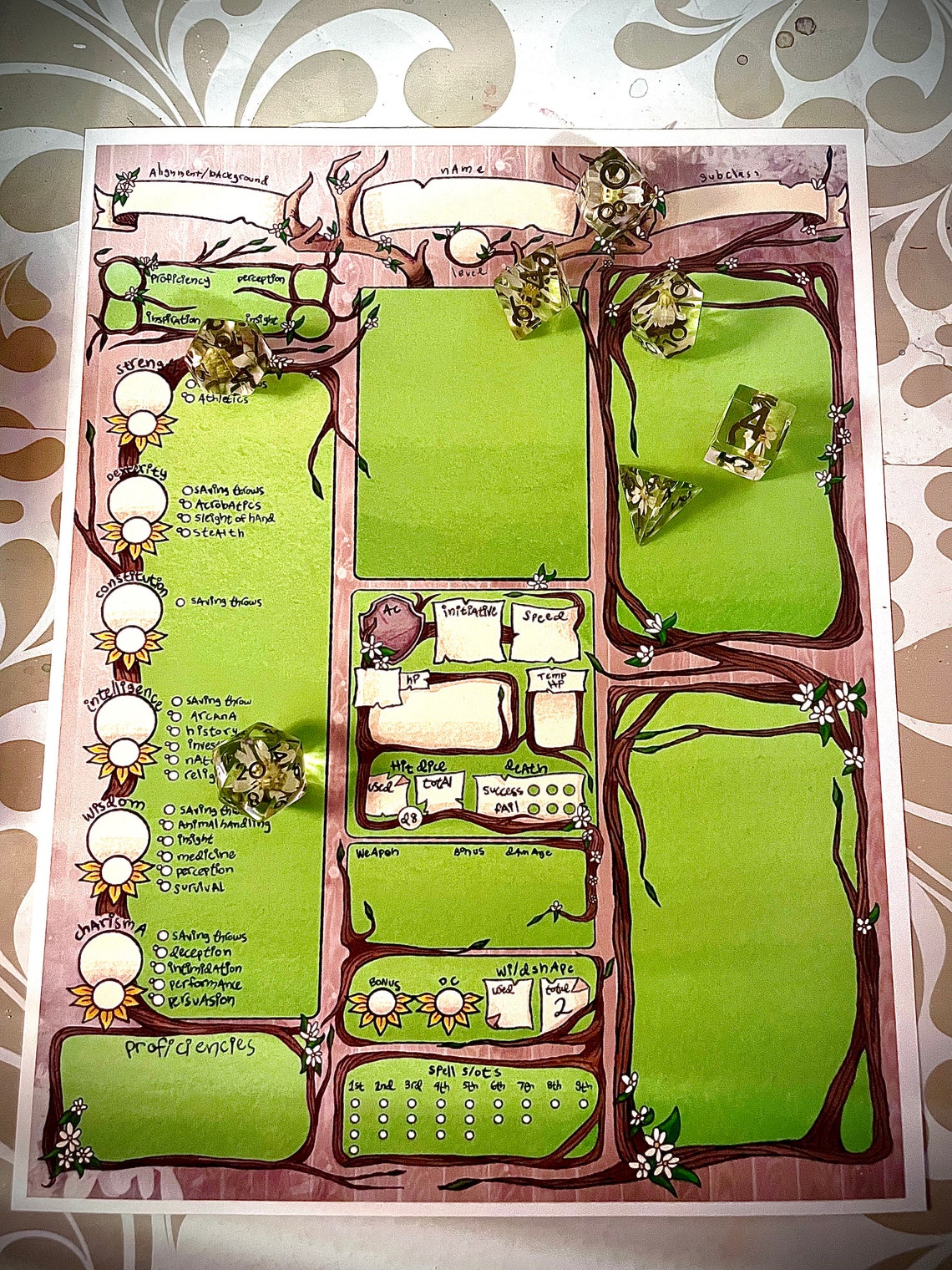 Aesthetic Woodland Character Sheet Dnd 5e - Etsy