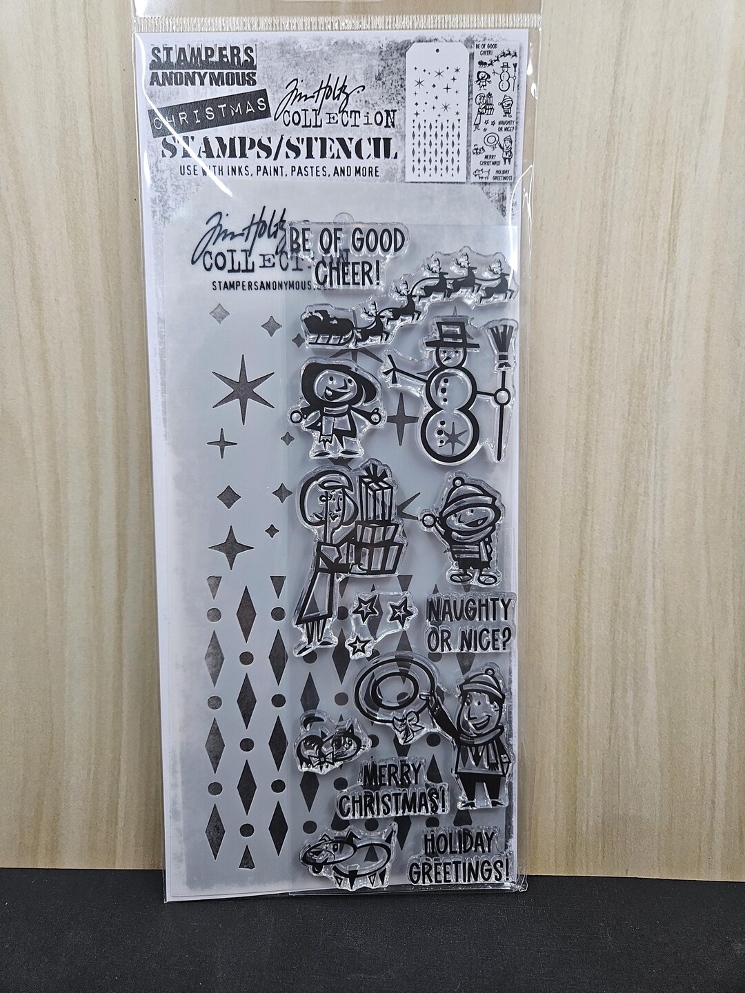 Tim Holtz Stamper's Anonymous Stamp & Stencil Set, Christmas Cartoons ...