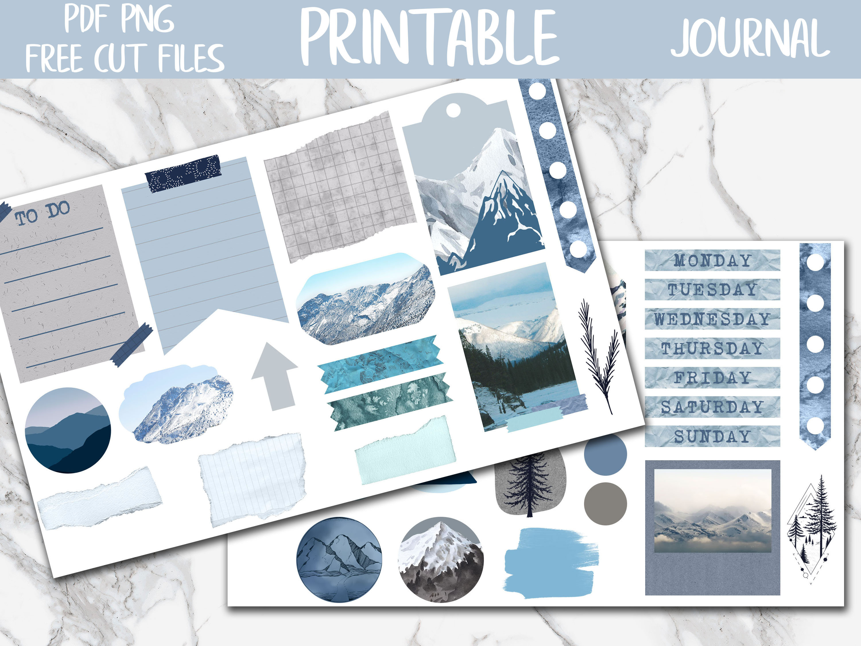 Mountains Bullet Journal Printable Stickers Diary Digital - Etsy India