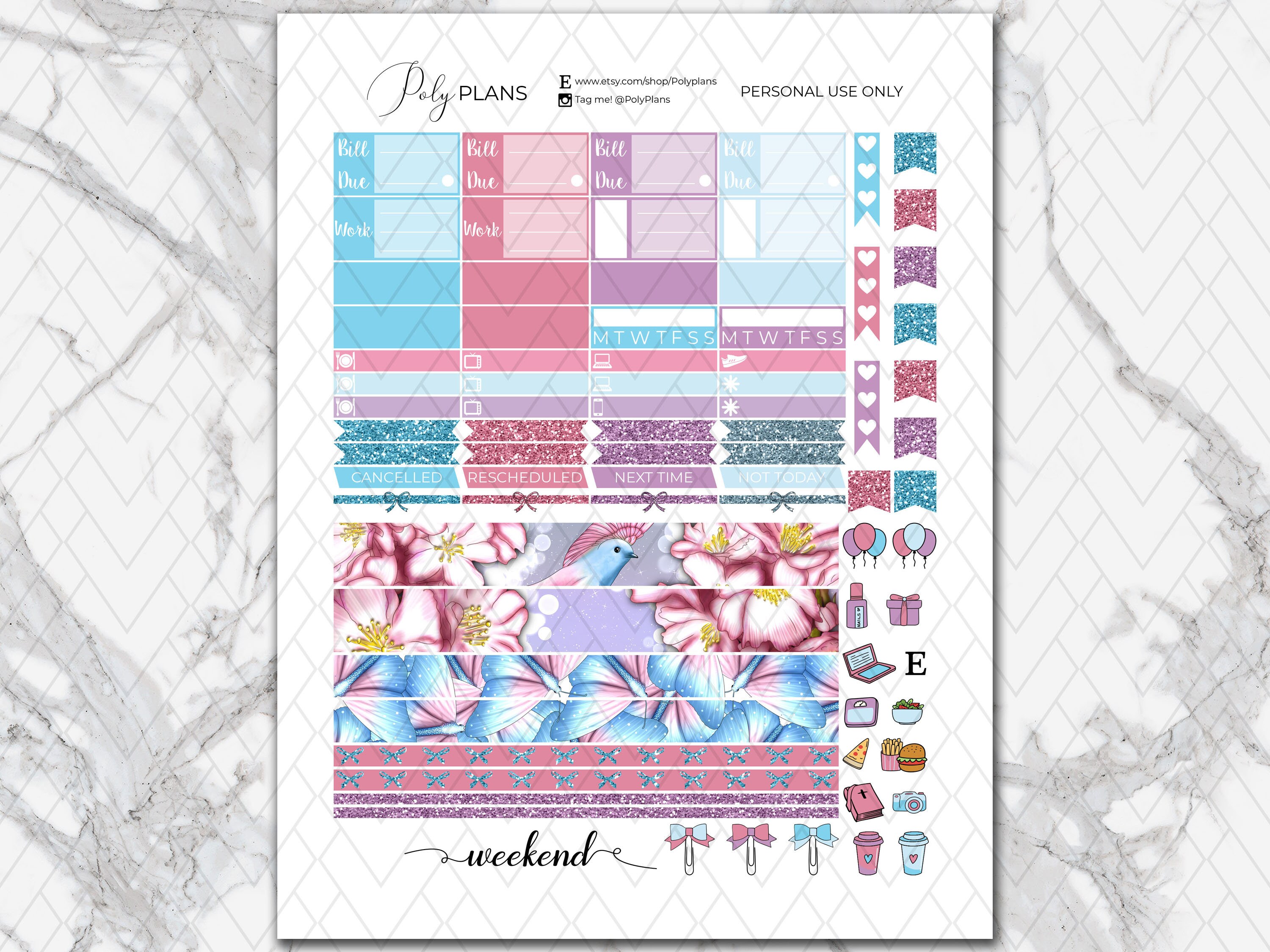 Cherry Blossom Spring Classic Happy Planner Printable Weekly | Etsy