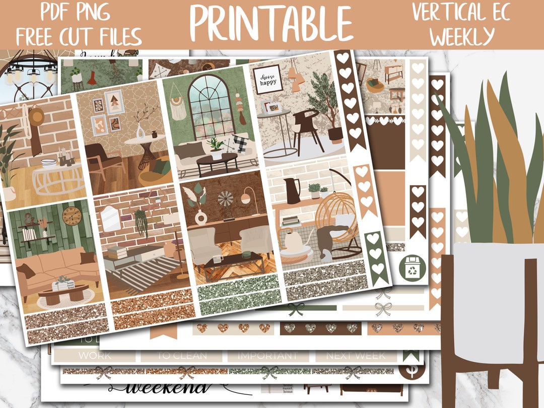 Home Cozy Home Erin Condren Printable Weekly Stickers, Modern House ...