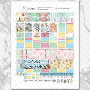 Alice | Wonderland MINI Happy Planner Printable Planner Sticker, Tea ...