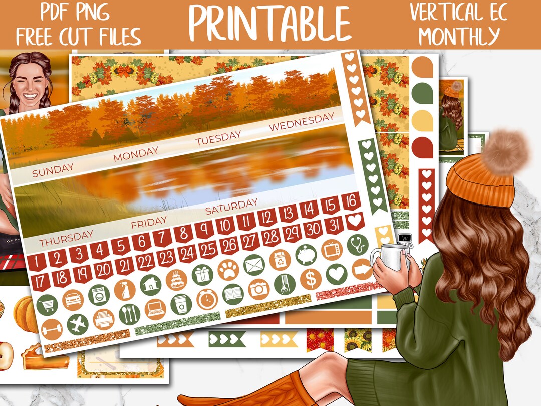 Fall Picnic | Autumn Printable Planner Stickers, Erin Condren October ...