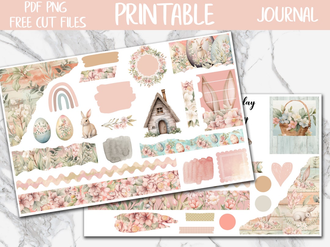 Easter | Bullet Journal Printable Stickers, Easter Bunny Diary Digital ...