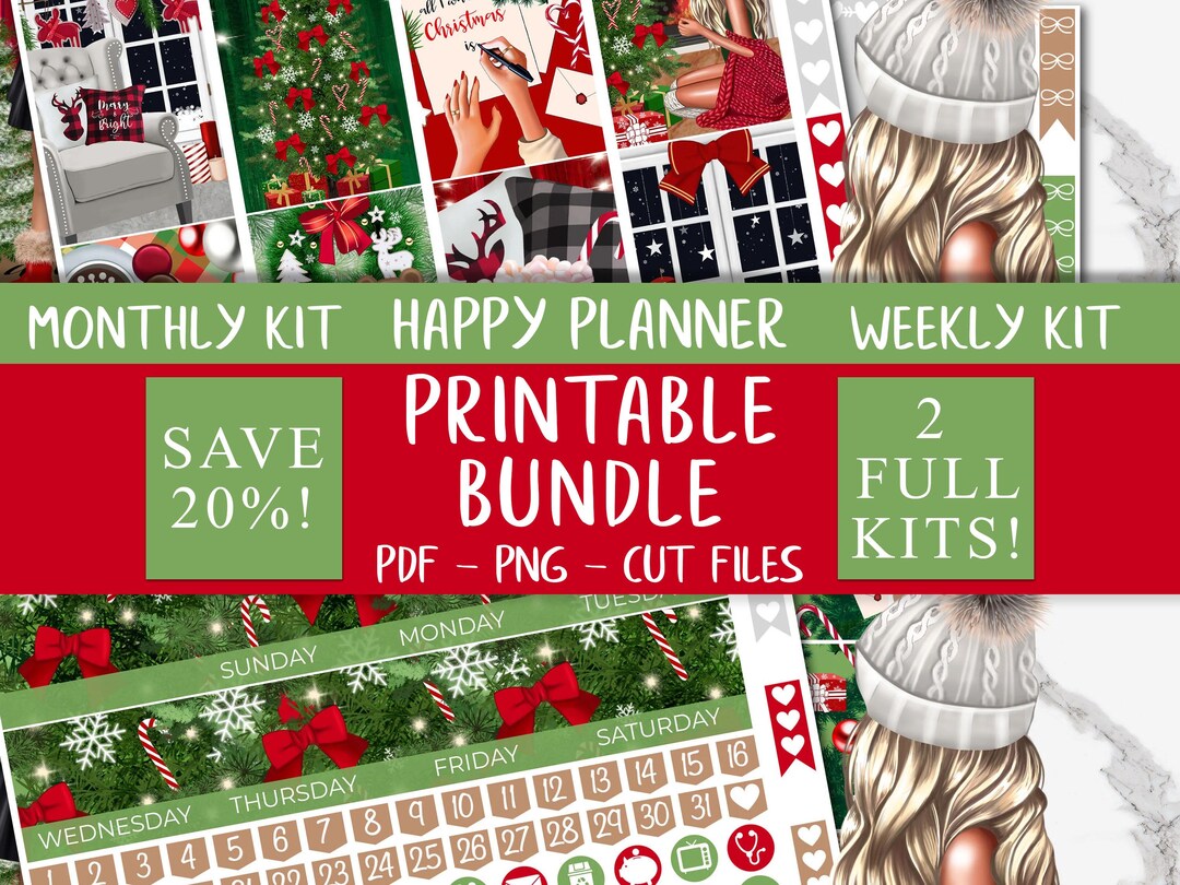 Christmas Time | Holidays Classic Happy Planner Printable Stickers ...