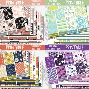 Vertical Planner Sticker Kits Bundle Standard Planner Printable ...
