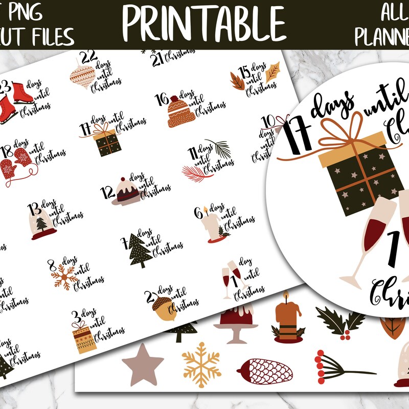 Christmas Countdown Stickers - Etsy