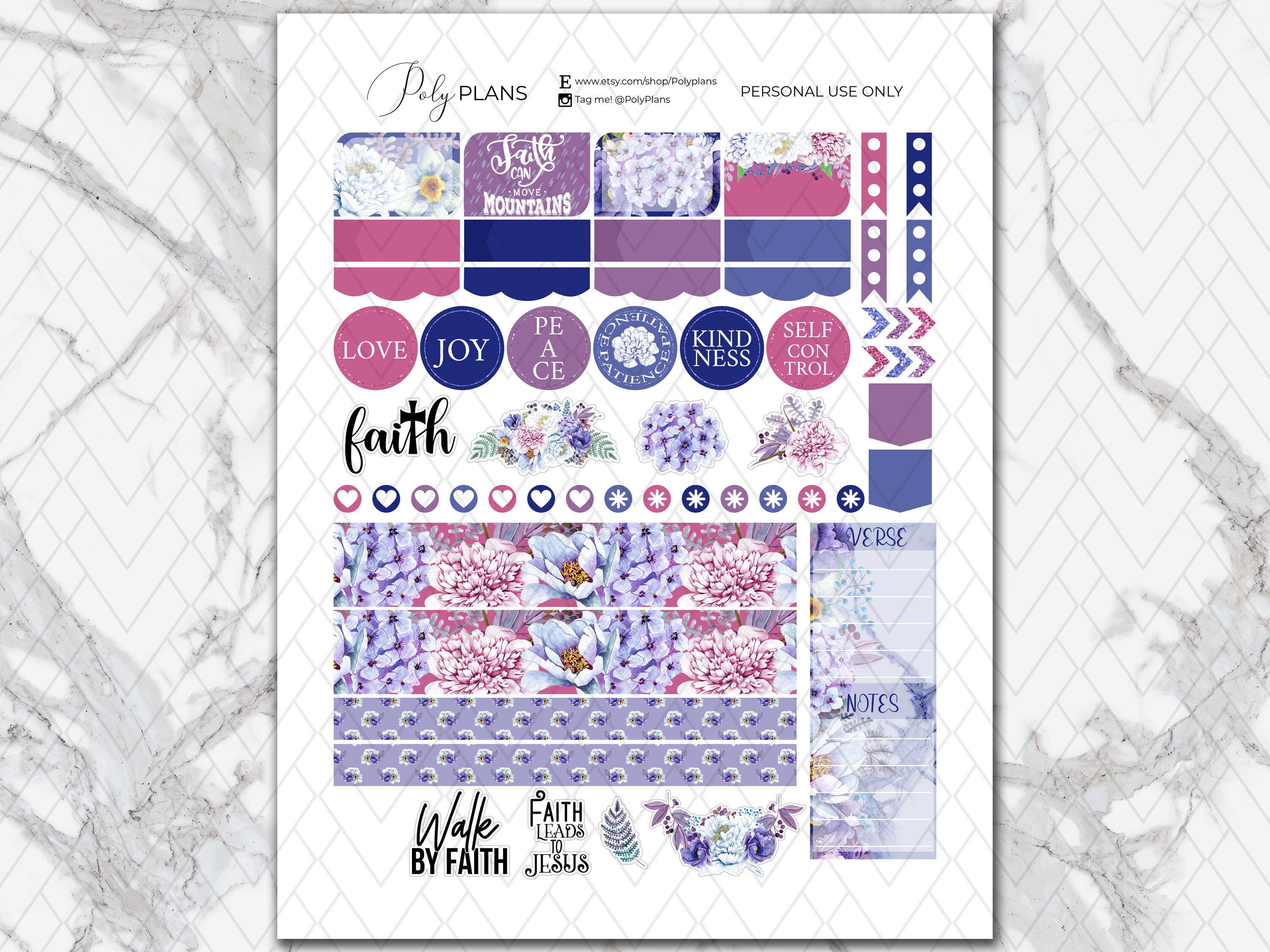 Faith Bible Journal Printable Sticker Kit Bible Digital | Etsy