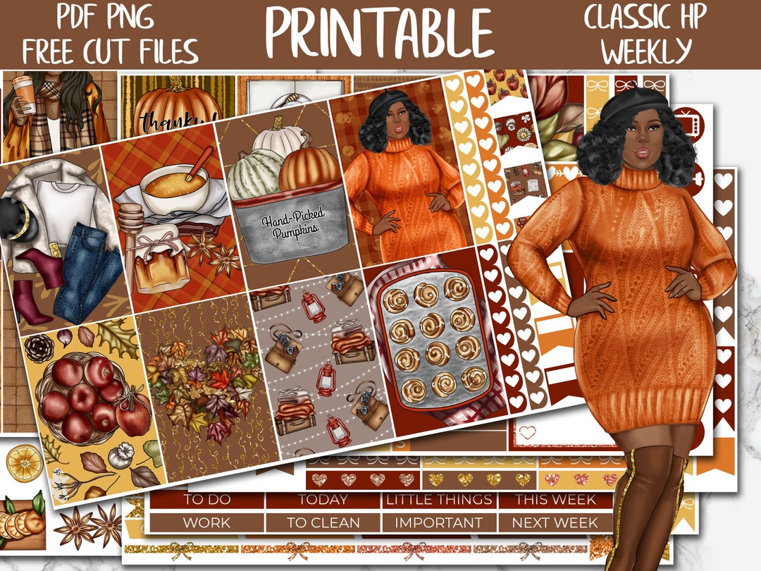 Cozy Fall Autumn Classic Happy Planner Printable Weekly Stickers ...