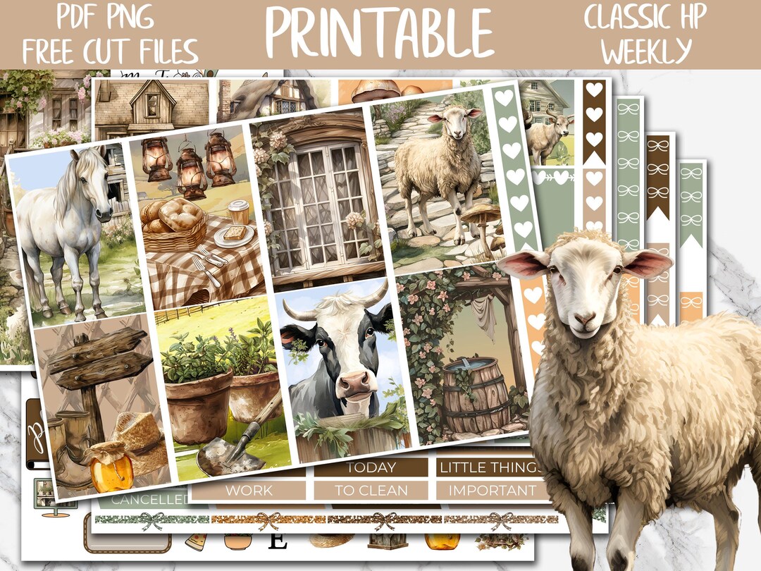 Country Farm | Happy Planner Weekly Printable Stickers, Rural Digital ...