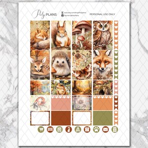 Forest Animals | Happy Planner Weekly Printable Stickers, Fall Digital ...