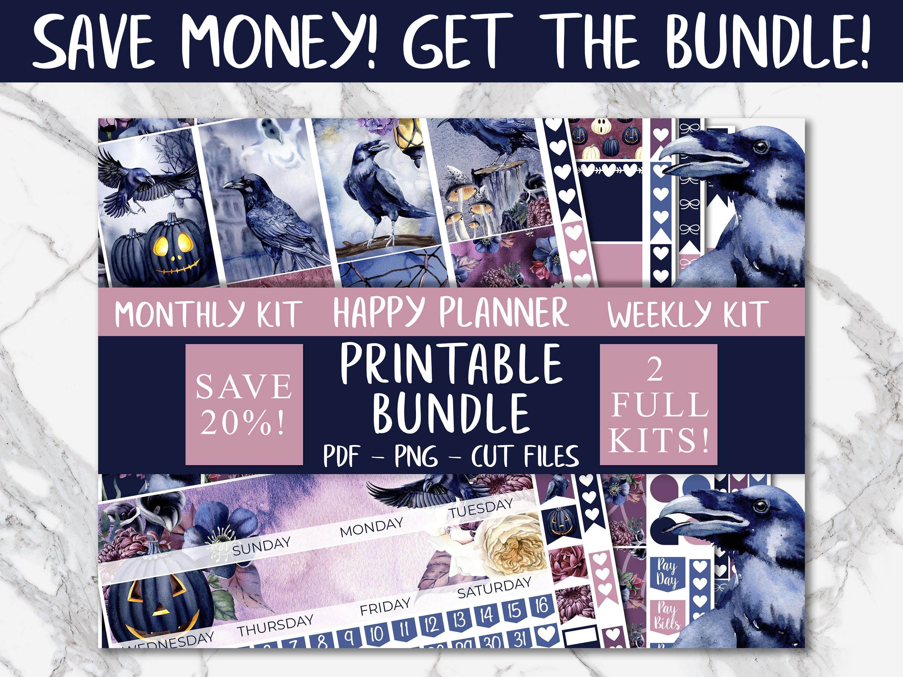 The Raven | Halloween Classic Happy Planner Printable Monthly Stickers ...