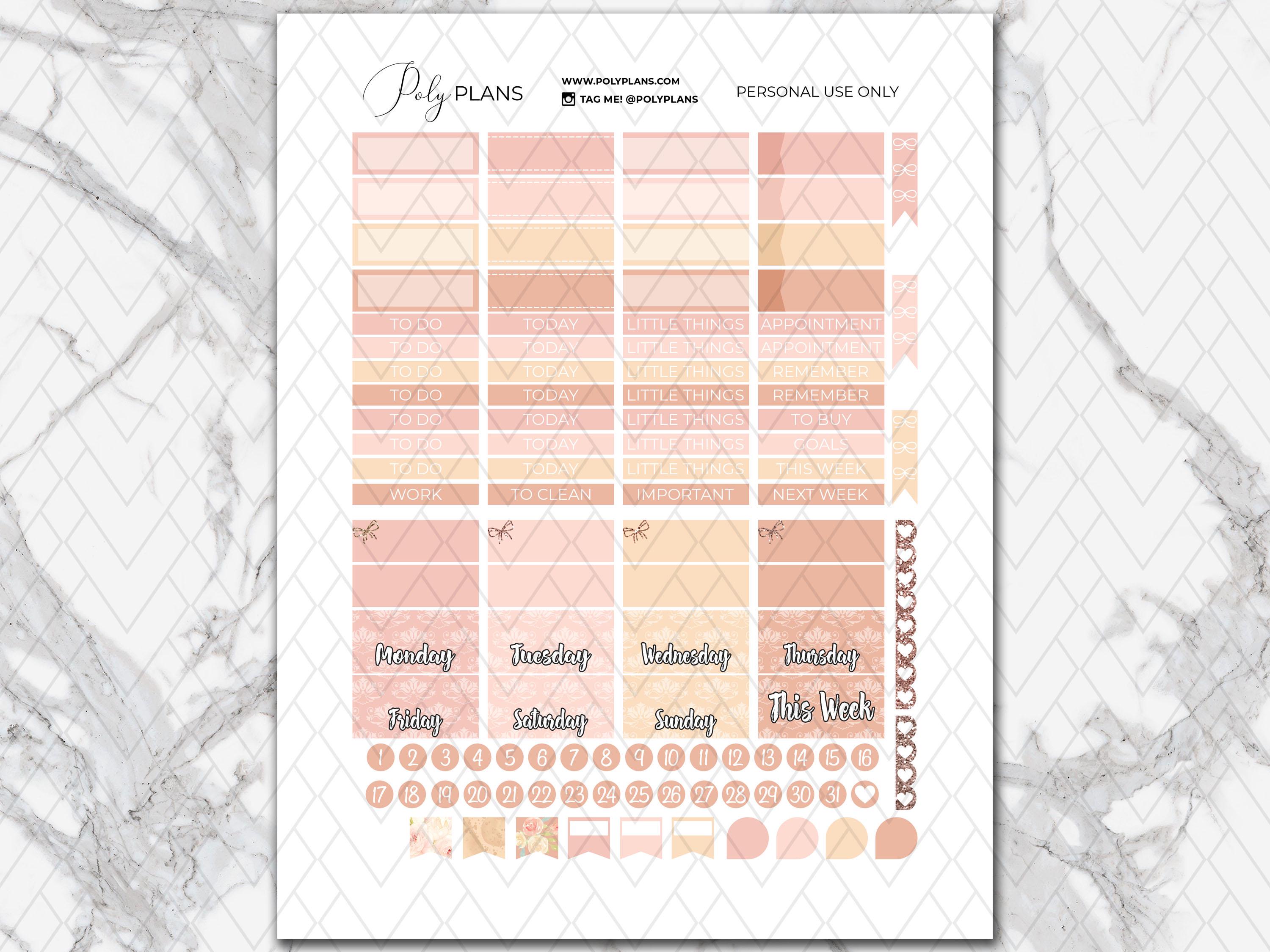 Blush Planning | Printable Planner Stickers, Planner Girl Classic Happy ...