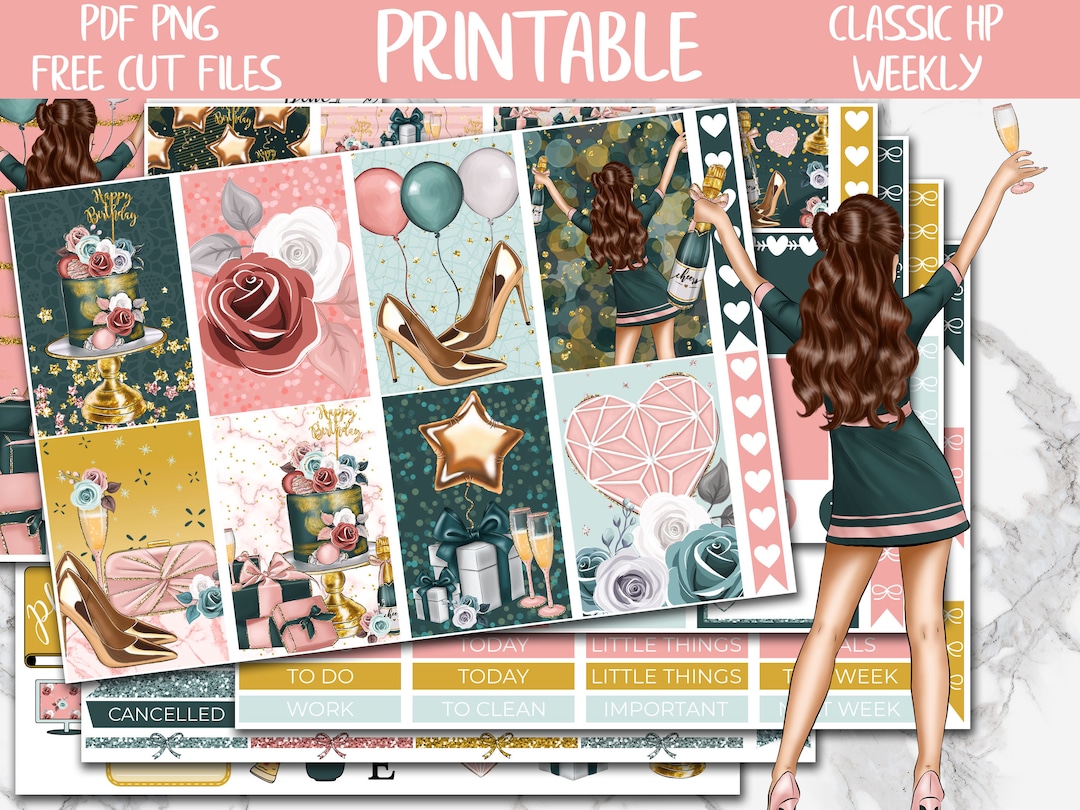 Birthday Party | Printable Planner Stickers, Party Classic Happy ...