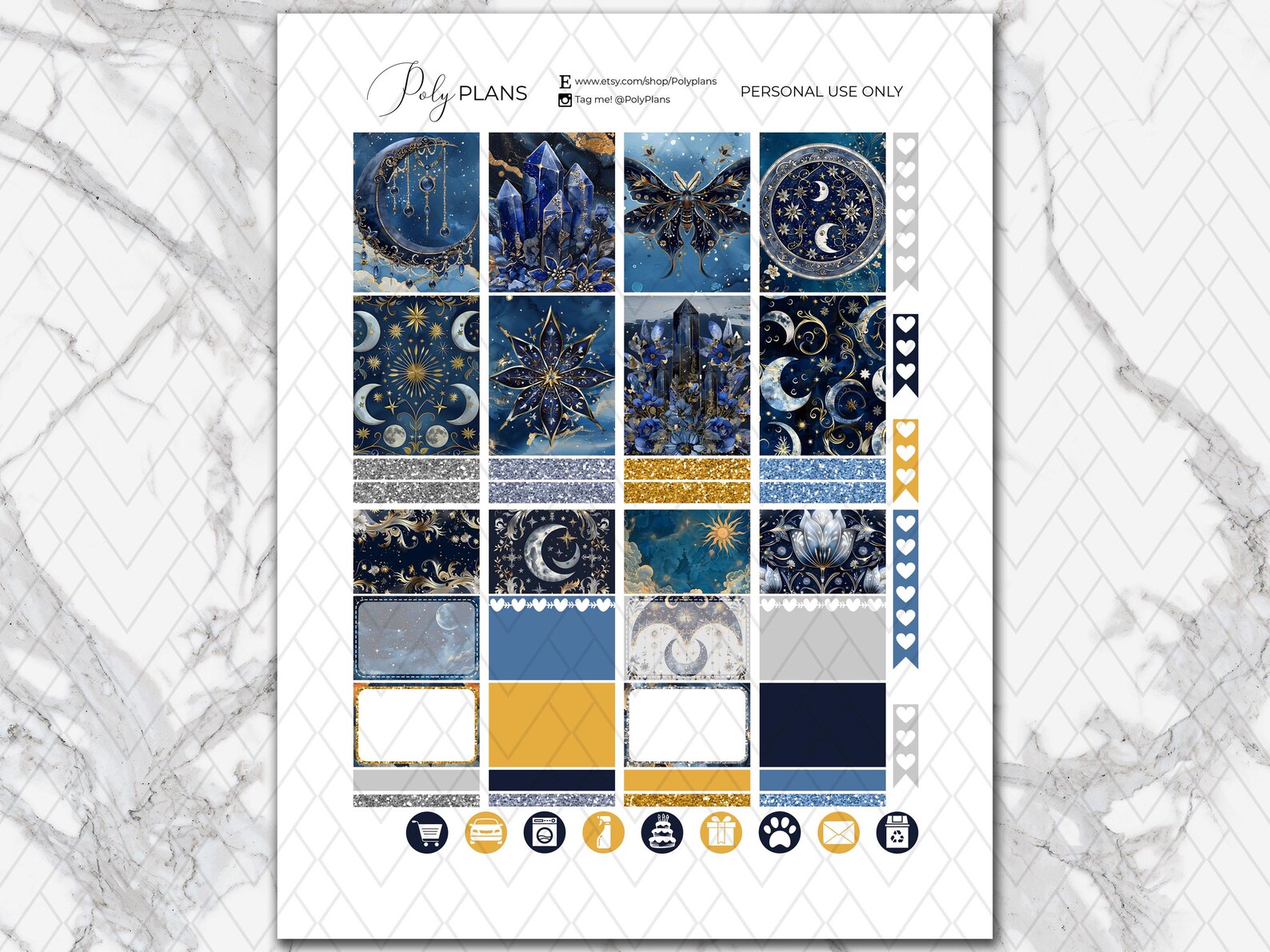 Celestial | Erin Condren Printable Stickers Bundle, Galaxy Weekly ...