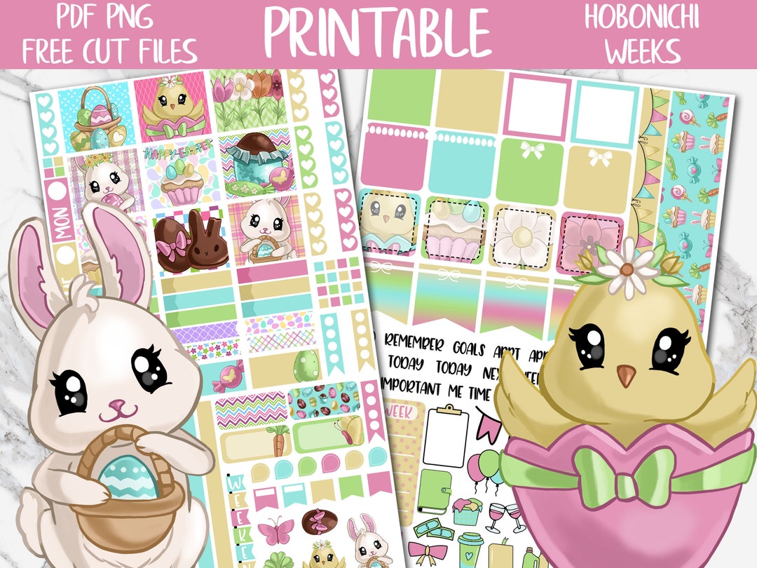 Easter Easter Eggs Hobonichi Weeks Printable Planner Stickers, Spring ...