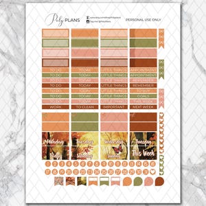 Forest Animals | Happy Planner Weekly Printable Stickers, Fall Digital ...