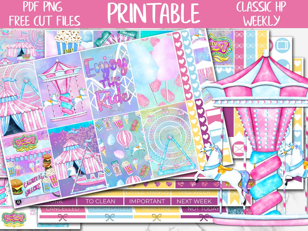 Carnival | Happy Planner Printable Planner Stickers, Amusement Park HP ...