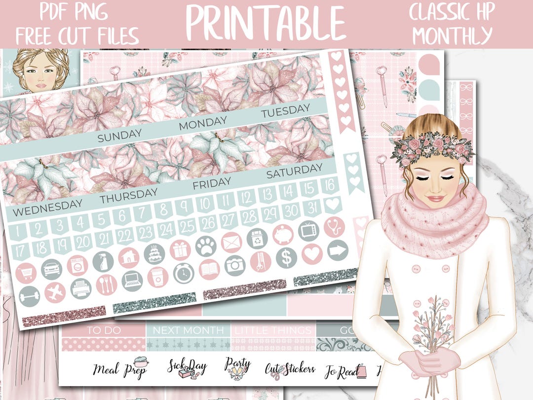 Pink Winter | Snow Days Classic Happy Planner Printable, December ...