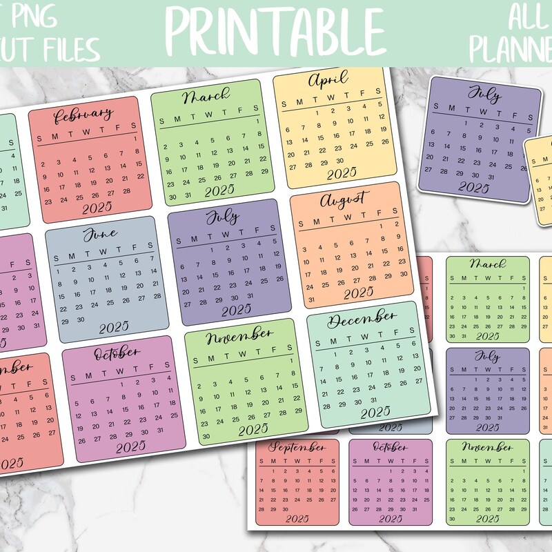 Colorful Calendar - Etsy