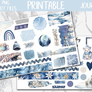 Freeze | Winter Bullet Journal Printable Stickers, Snow Diary Digital ...