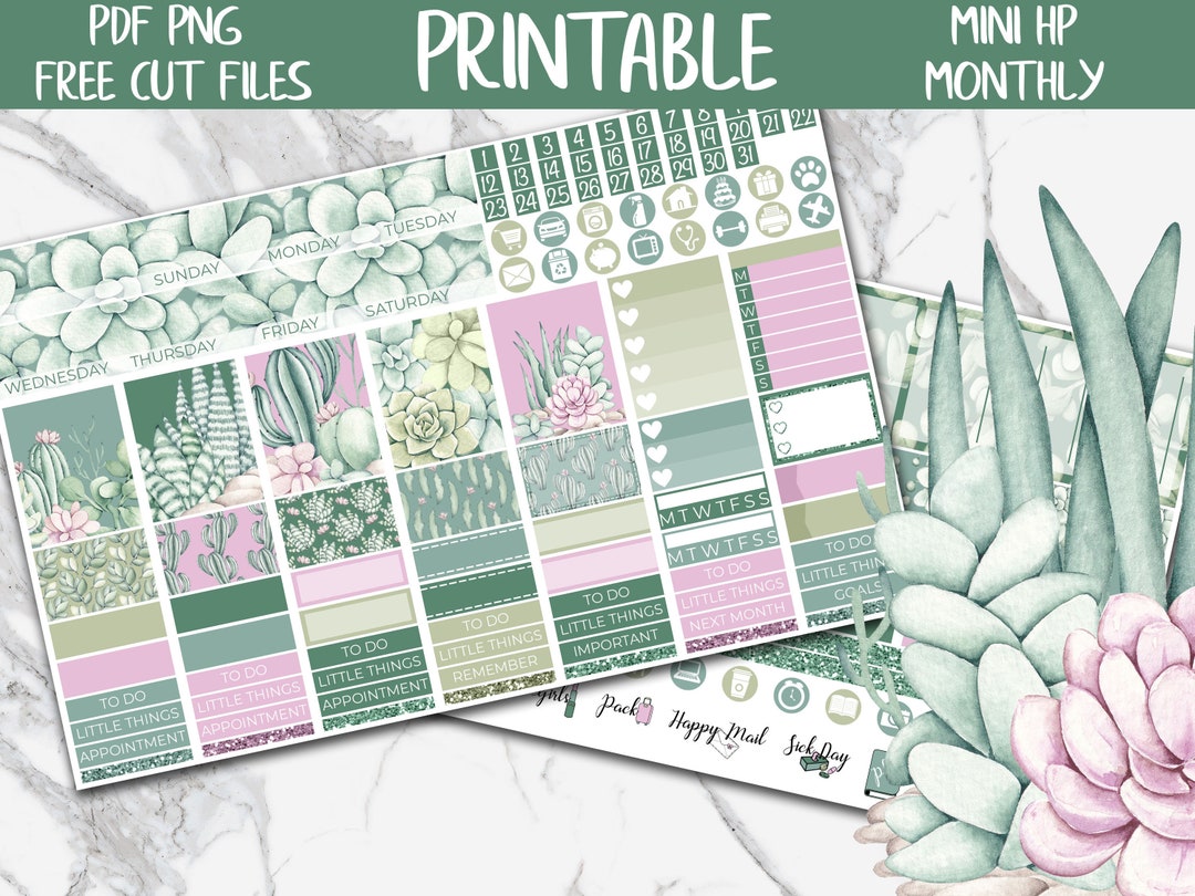 Succulents | Greenery MINI Happy Planner Printable Planner Sticker ...
