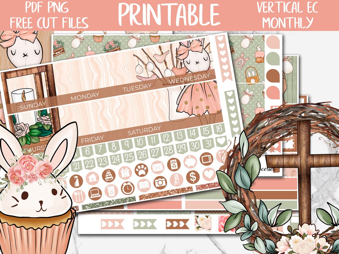 Easter Bliss | Printable Planner Stickers, Spring Erin Condren March ...