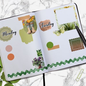 Green Garden | Bullet Journal Printable Stickers, Gardening Diary ...
