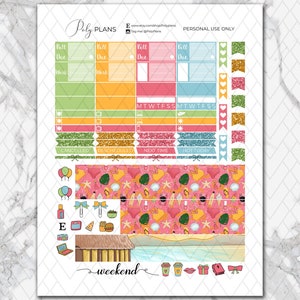 Summer Life Erin Condren Printable Planner Stickers, Vertical ECLP ...