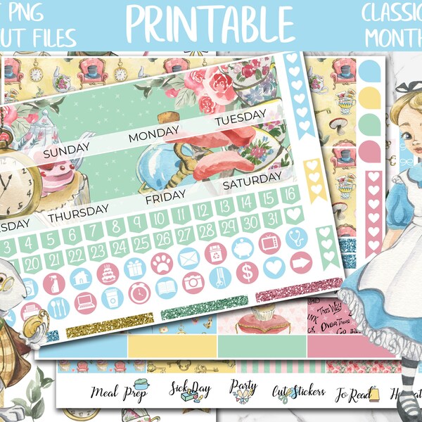 Alice in Wonderland Stickers - Etsy