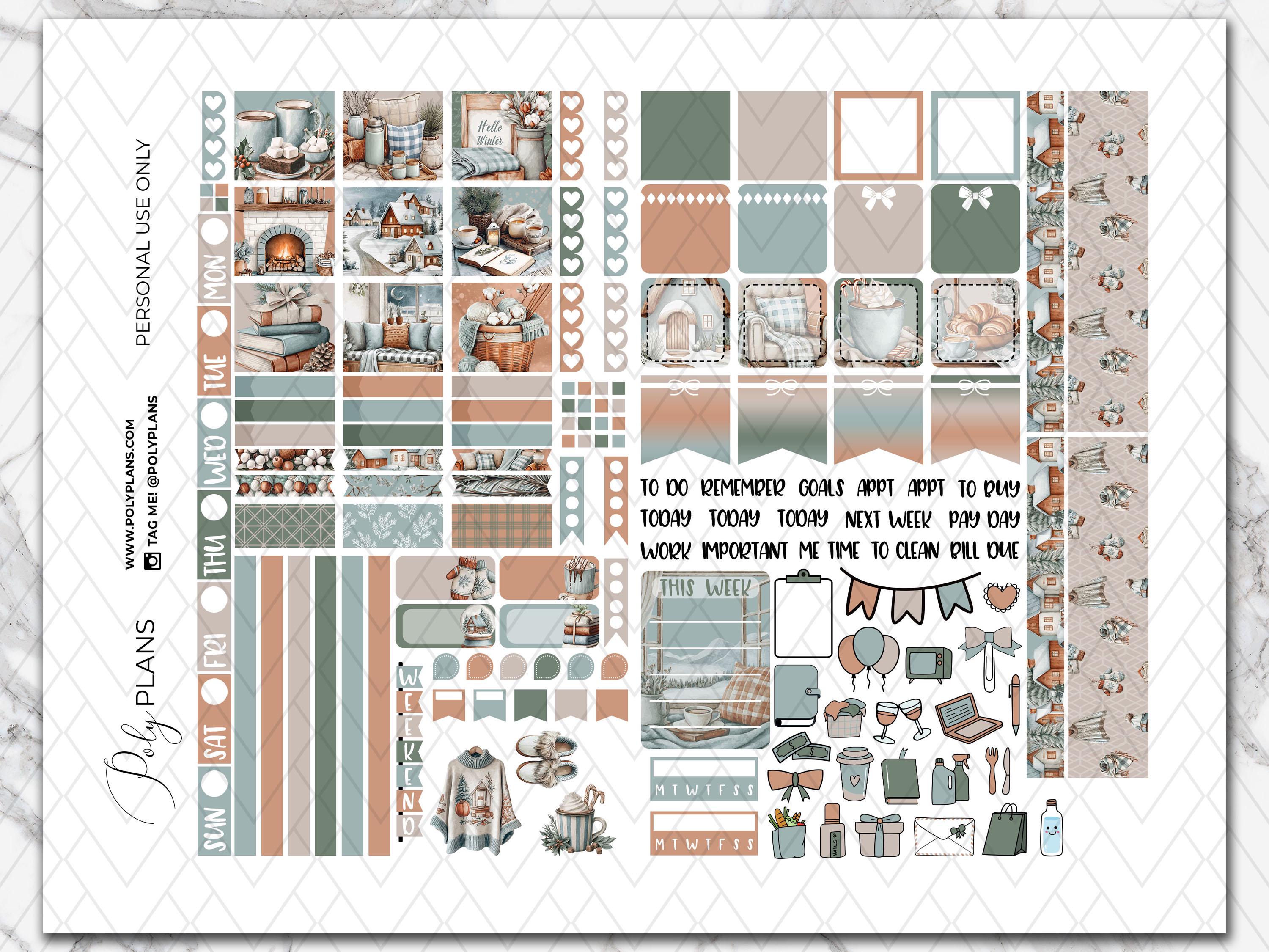 Cozy Winter | Hobonichi Weeks Printable Planner Stickers, Holidays ...