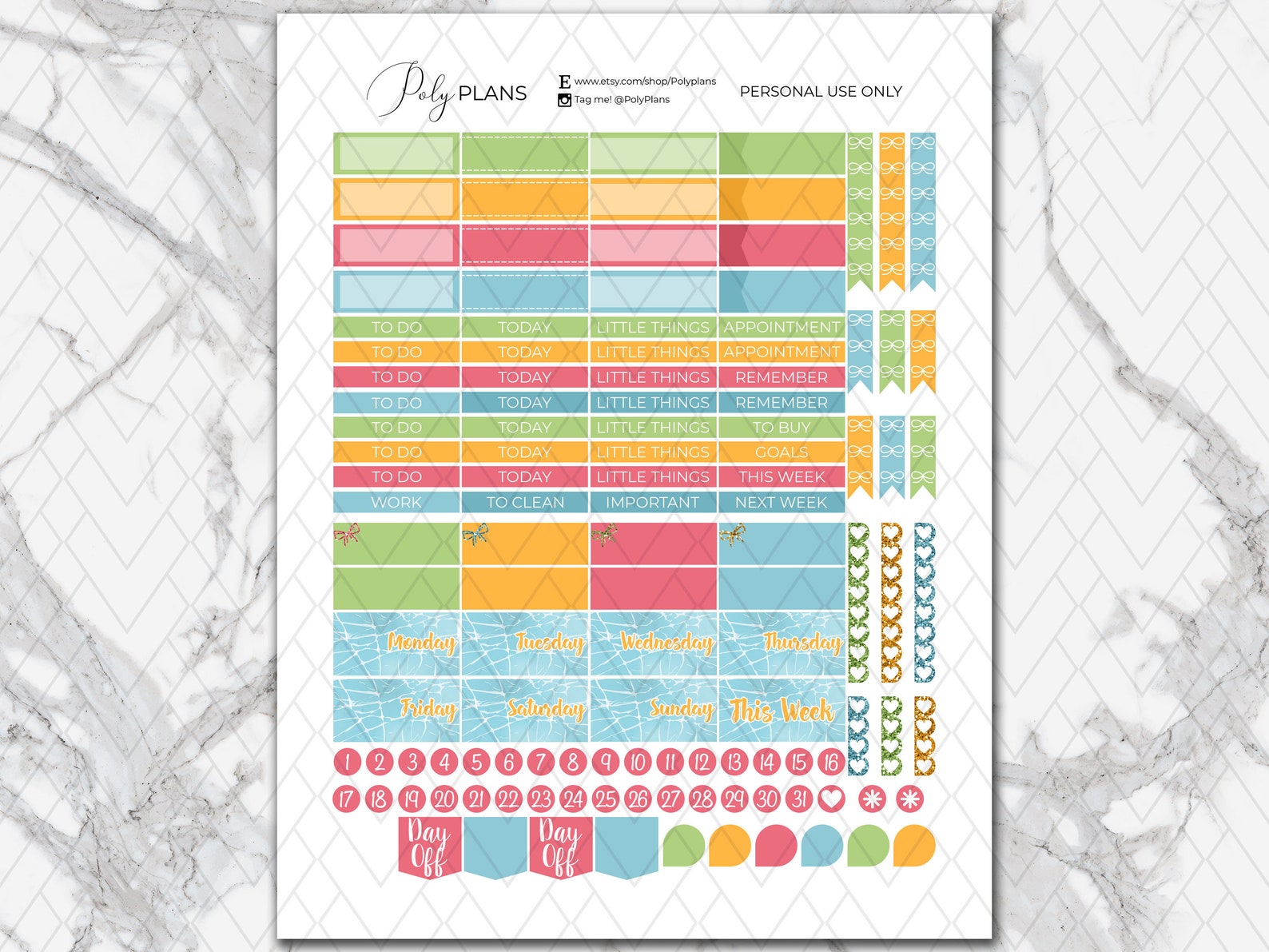 Summer Life Erin Condren Printable Planner Stickers, Vertical ECLP ...