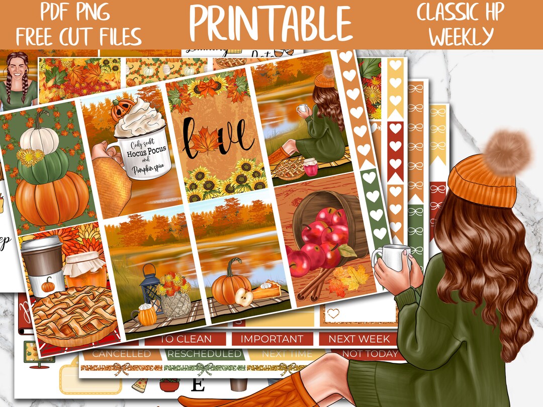 Fall Picnic | Printable Planner Stickers, Autumn Classic Happy Planner ...