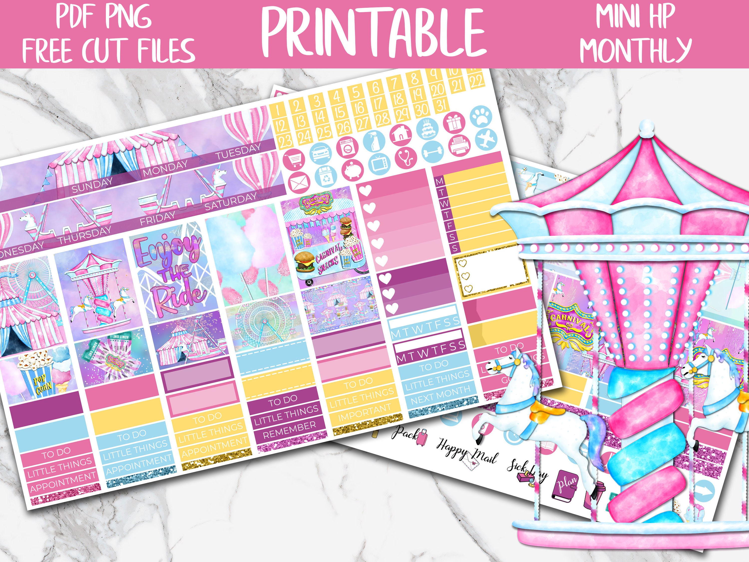 Carnival Funfair MINI Happy Planner Printable Planner | Etsy