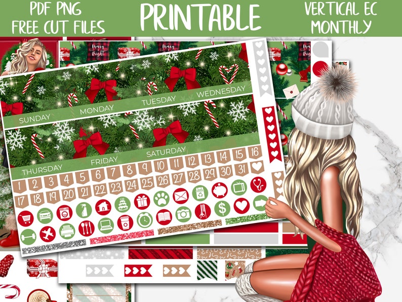 Christmas Time | Printable Planner Stickers, Erin Condren December ...