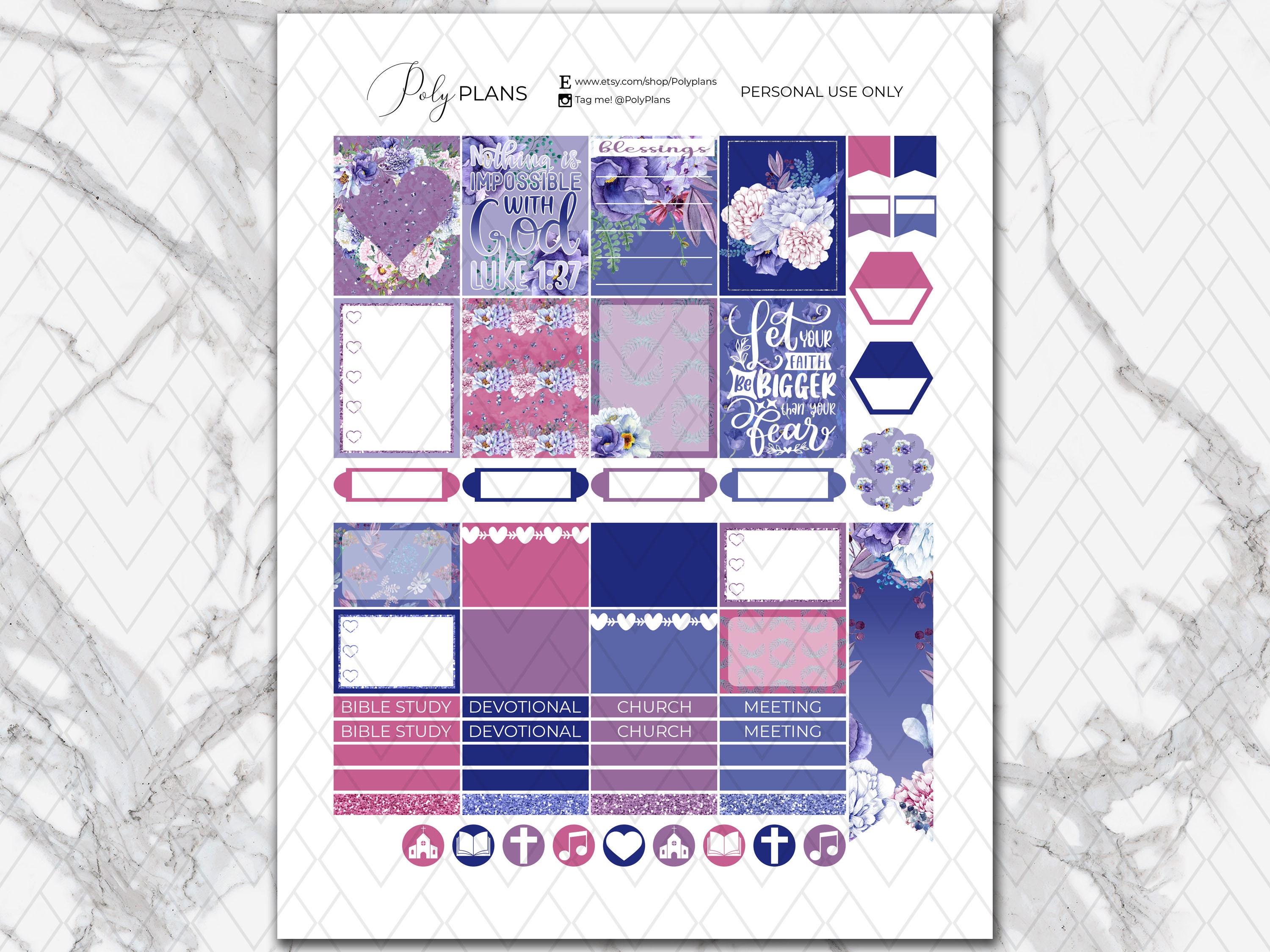 Faith Bible Journal Printable Sticker Kit Bible Digital | Etsy