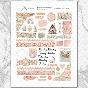 Easter | Bullet Journal Printable Stickers, Easter Bunny Diary Digital ...